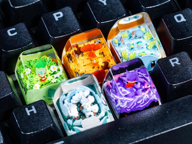 Custom Squ/i.rt.le Poke Monster Anime Keycap – Unique Handmade Artisan ...