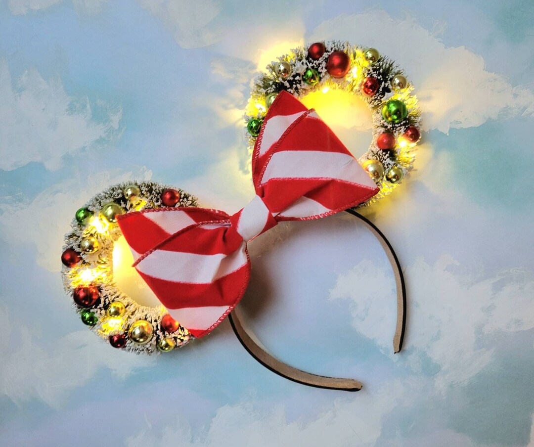 Sweet Peppermint Ears Christmas Mickey Ears Holiday Minnie Ears - Etsy