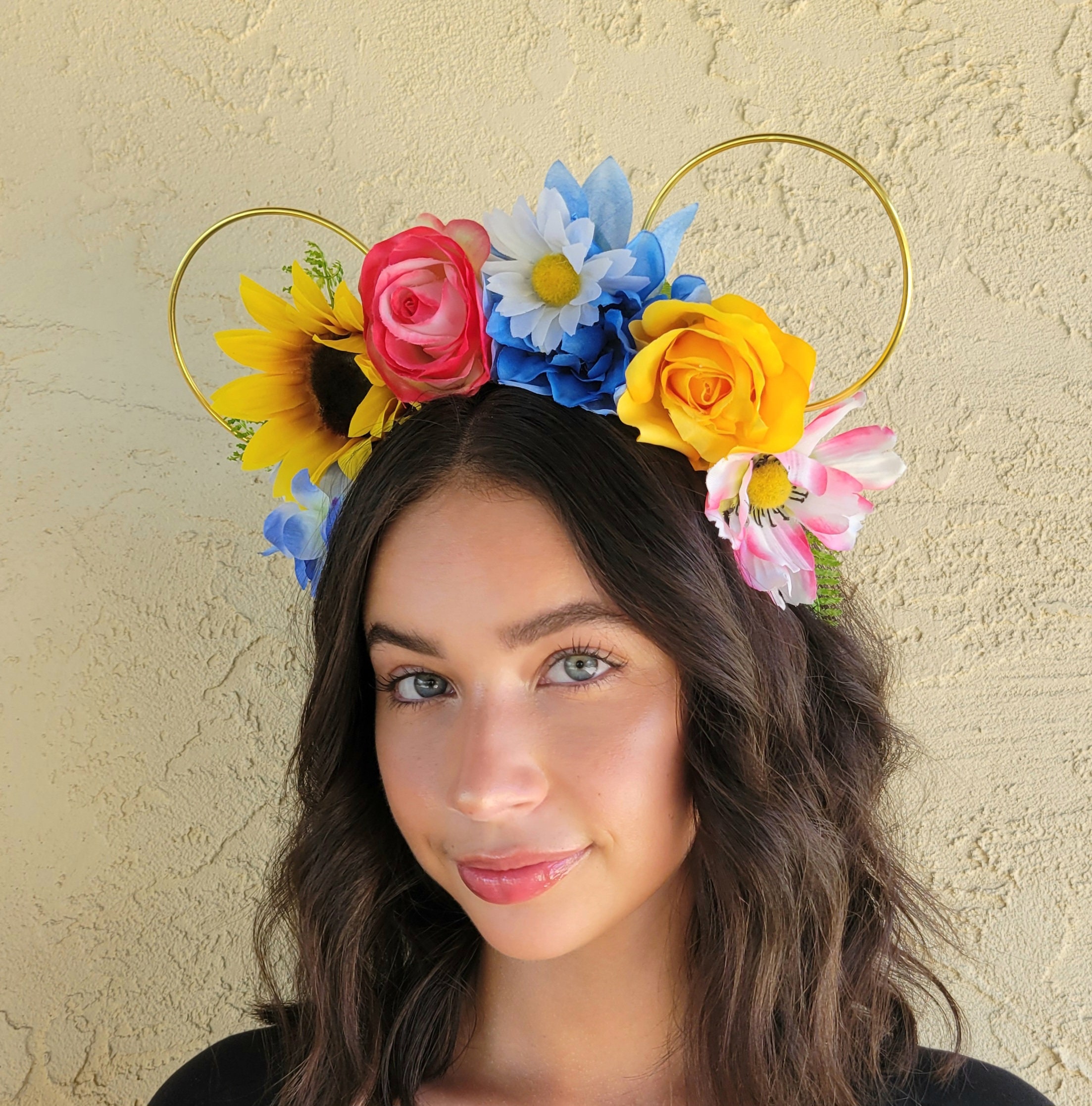 Sunflower Mickey Ears: Sunshine Flower Crown, Wire Headband - Etsy