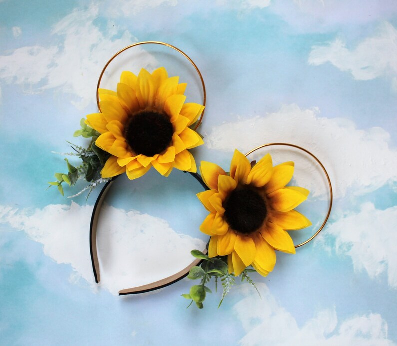 Simply Sunny Sunflower Flower Crown Mickey Ears Sunflower - Etsy