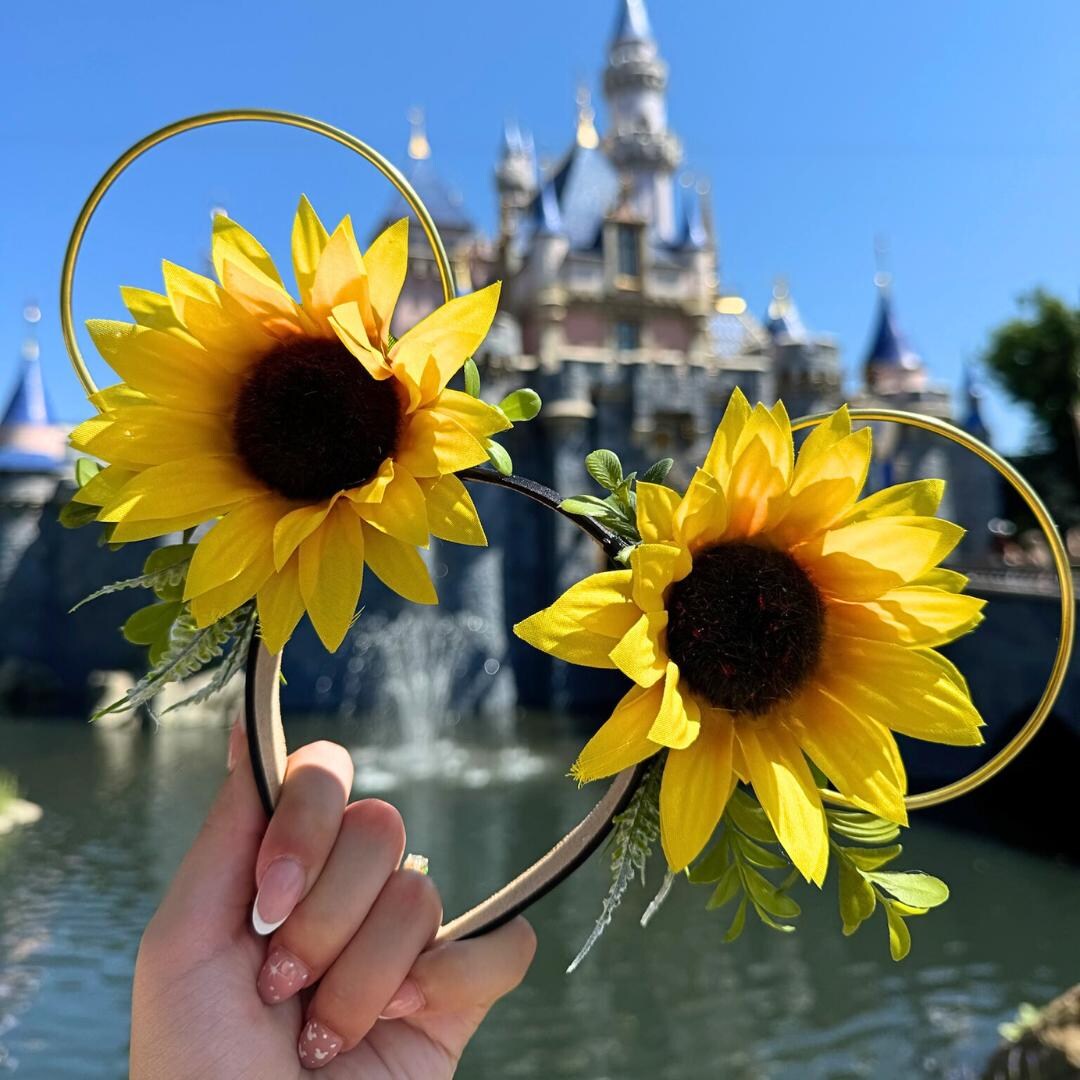 Simply Sunny Sunflower Flower Crown Mickey Ears Sunflower Mickey Ears ...