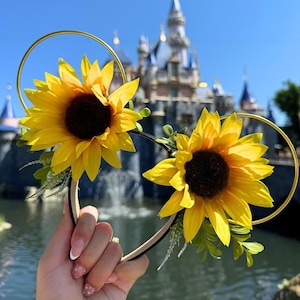 Simply Sunny Sunflower Flower Crown Mickey Ears | Sunflower Mickey Ears ...