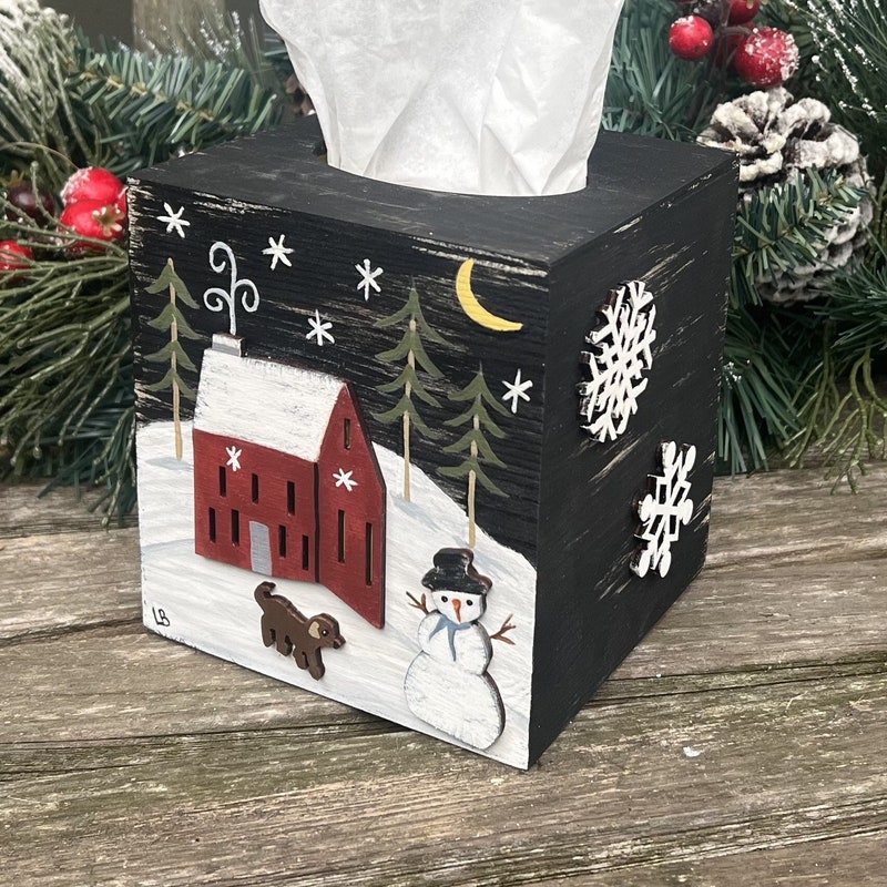 Farmhouse Tissue Box - Etsy