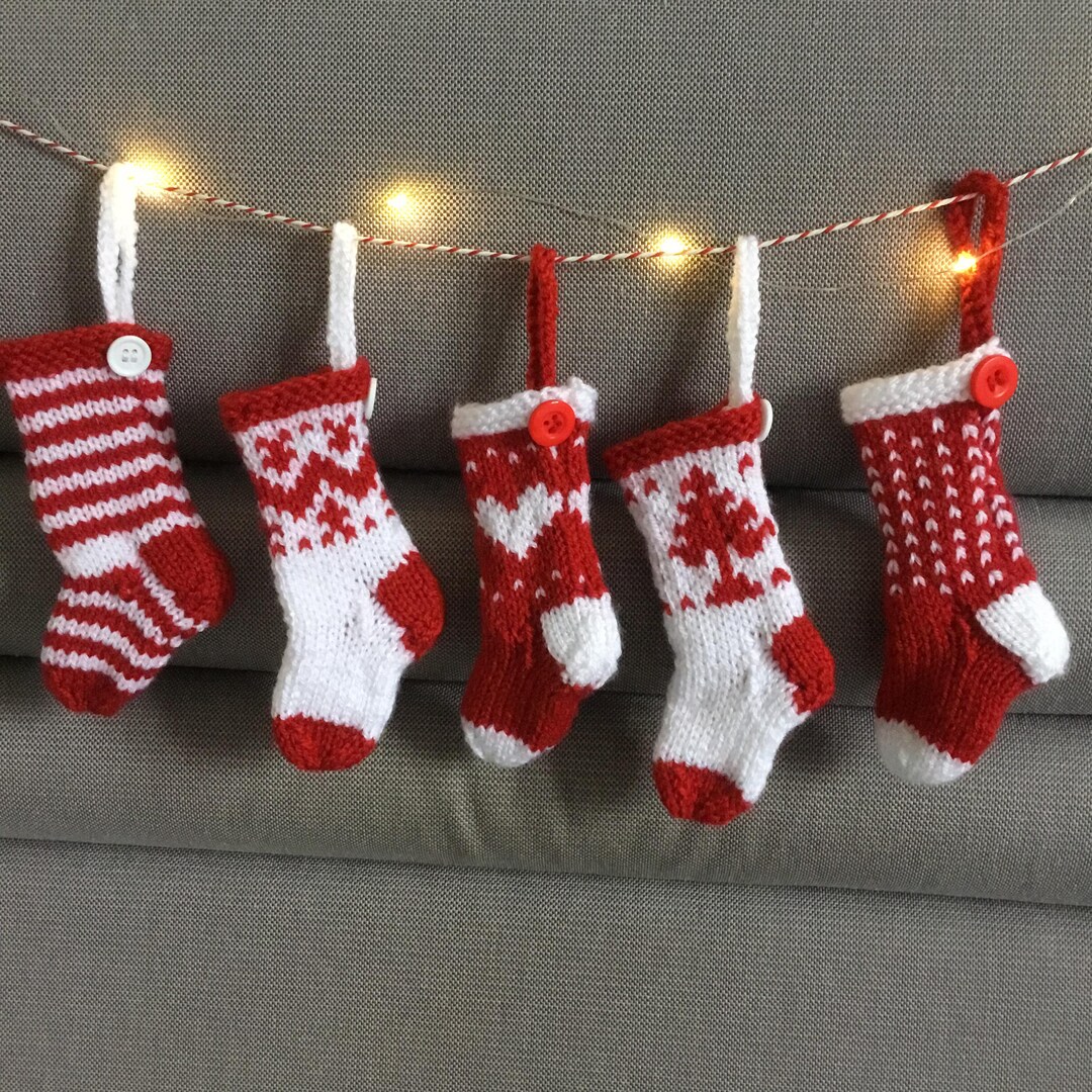 Christmas Stocking Knitting Pattern Bunting Garland PDF Download - Etsy ...