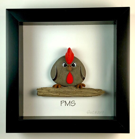 PMS Shadow Box. Pebble Art natural River Rocks. | Etsy