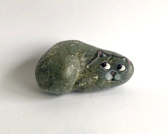 Painted Rock Cat - Etsy