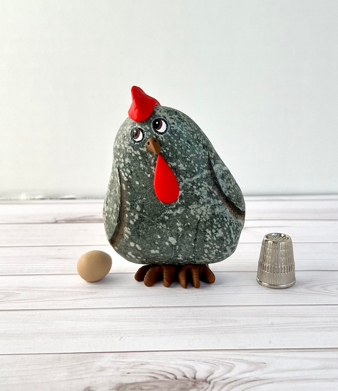 Hand Painted Natural Rock, Rock Hen. Painted Stone. Pebble Art - Etsy