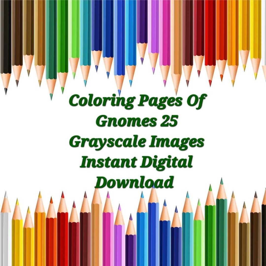 Coloring Pages of Gnomes 25 Grayscale Images Instant Digital Download ...