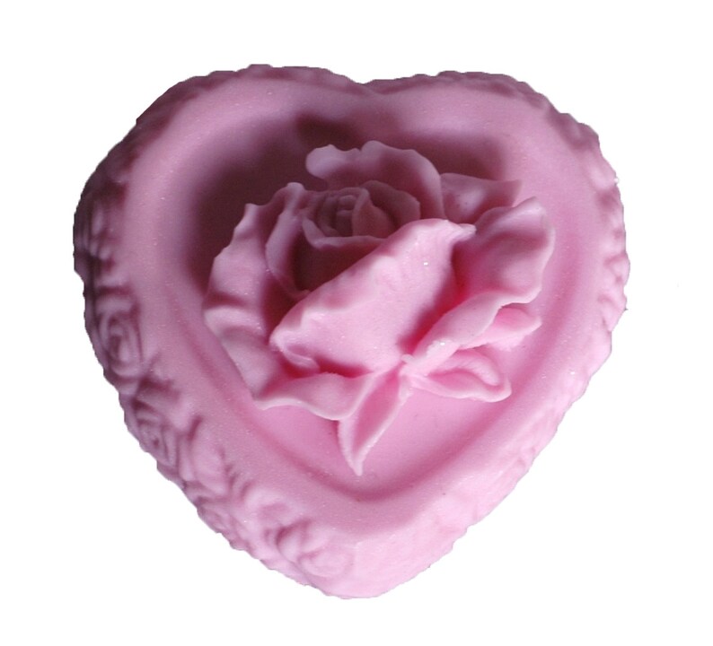 Rose Soap Organic Soap Pink Soaps Heart Soap | Etsy
