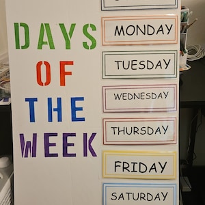 Days of the Week Learning Board for Preschool & Daycare - Etsy