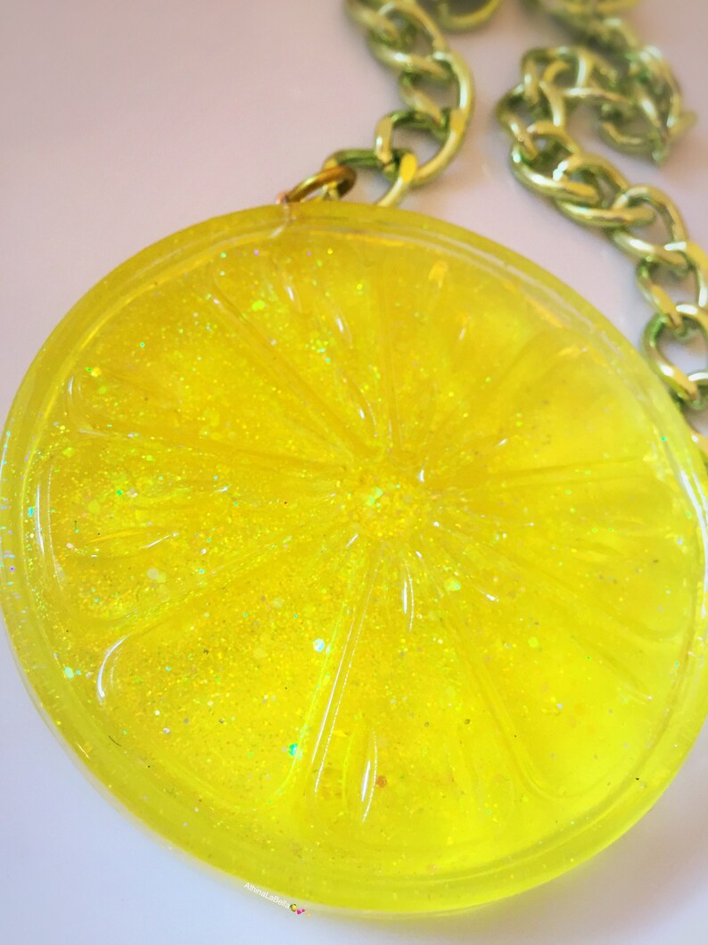 Collar de frutas collar de limón collar de resina joyería - Etsy México