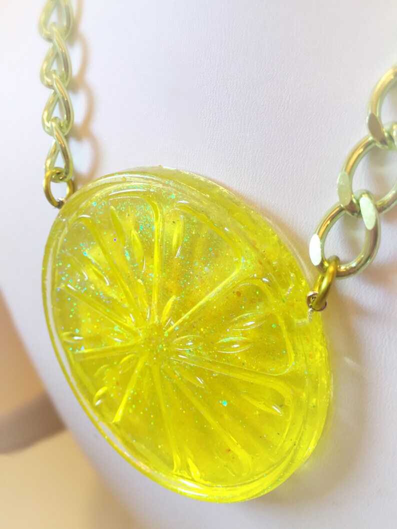 Collar de frutas collar de limón collar de resina joyería - Etsy México