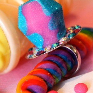 Ring Pop Ring, Engagment Ring, Kid Core, Cotton Candy, Kawaii Jewelry ...