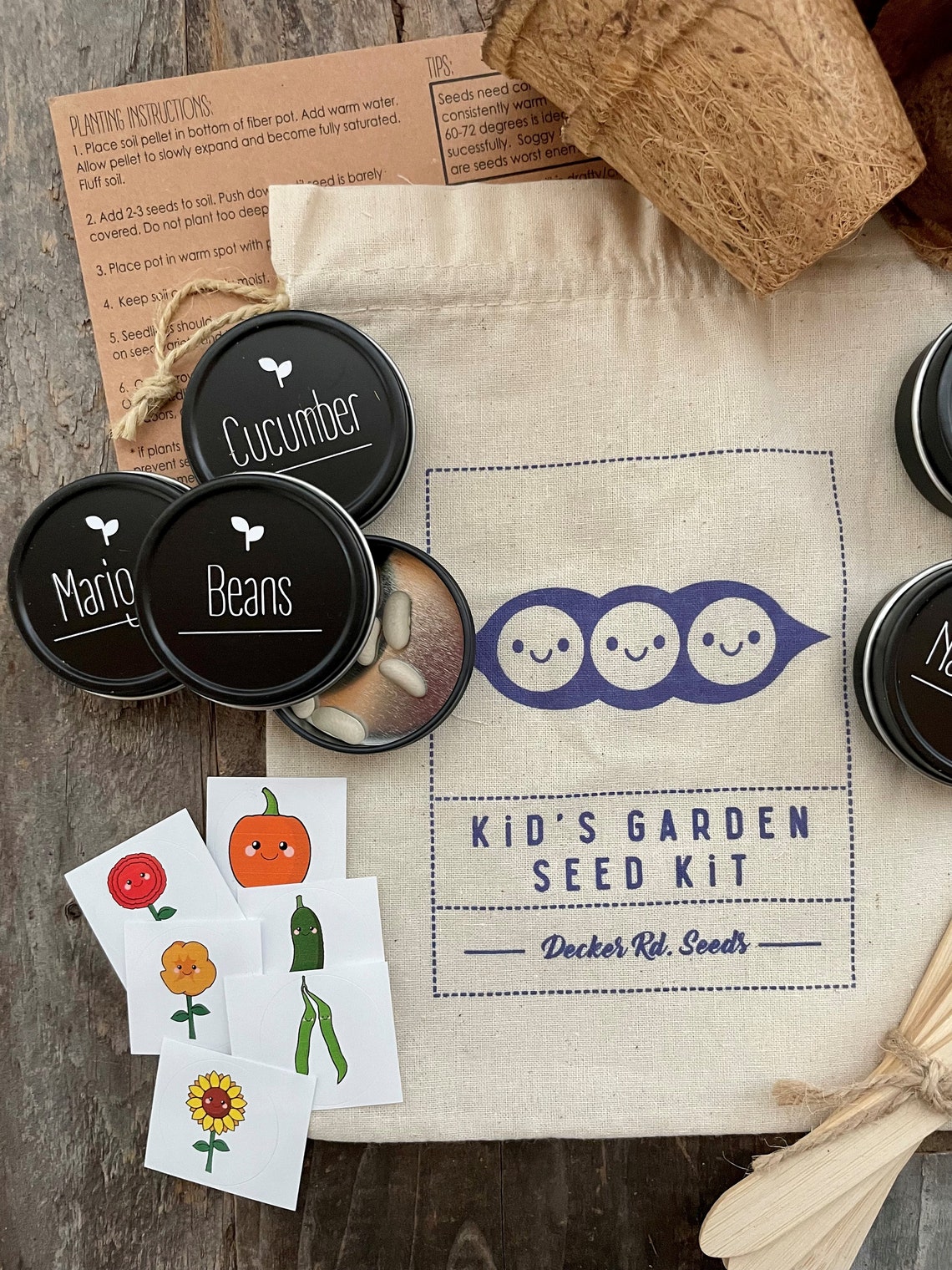 Children's Garden Seed Kit, Kid's Garden Kit - Etsy