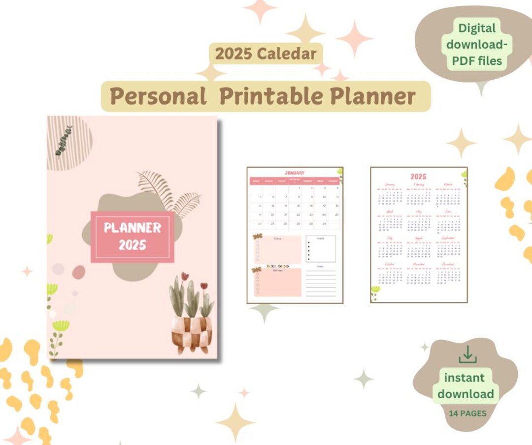 2025 Calendar 2025 Monthly Planner Elegant Monthly Calendar A4 Letter ...