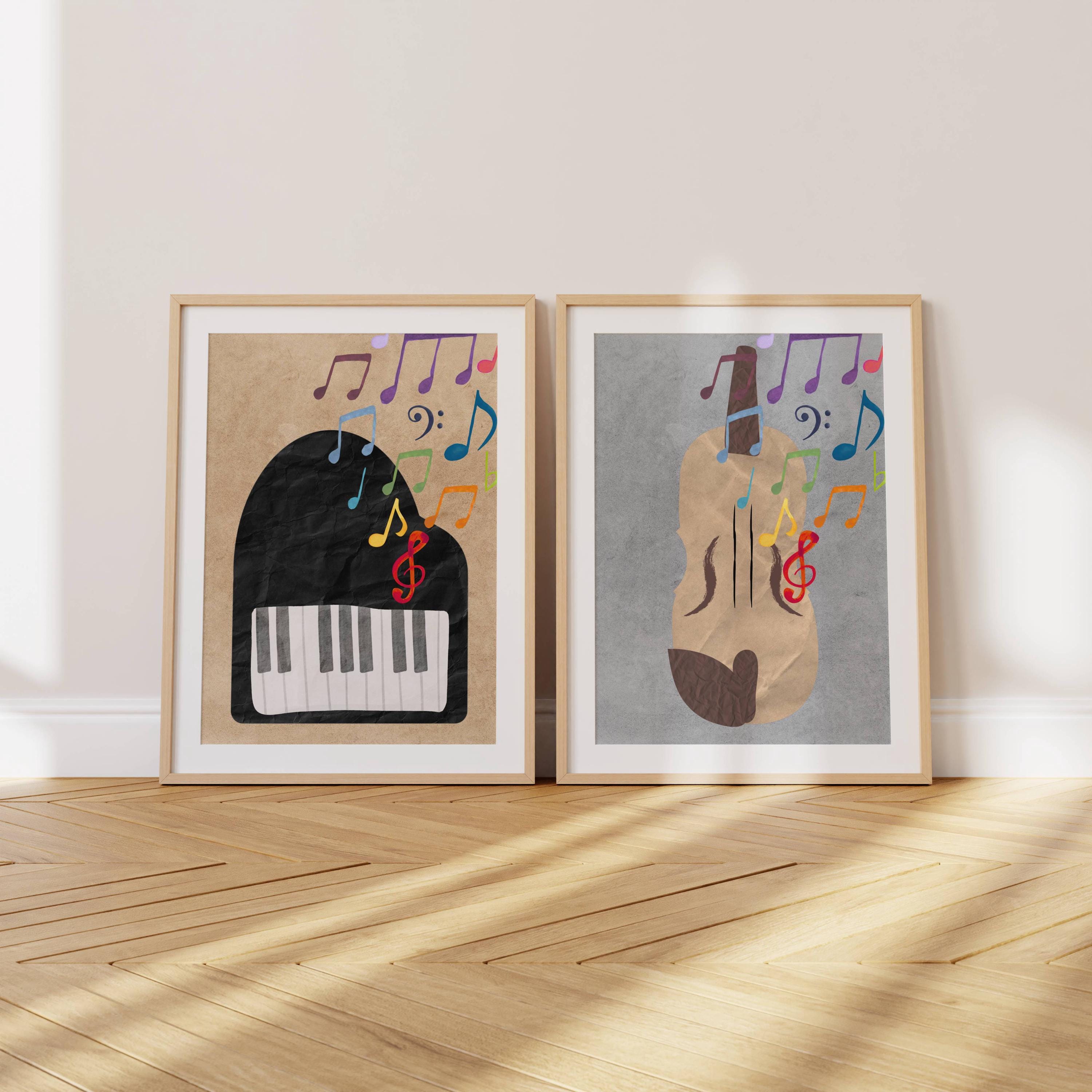 Piano Print,violin Printable Music Wall Art,music Posters,kids Room ...