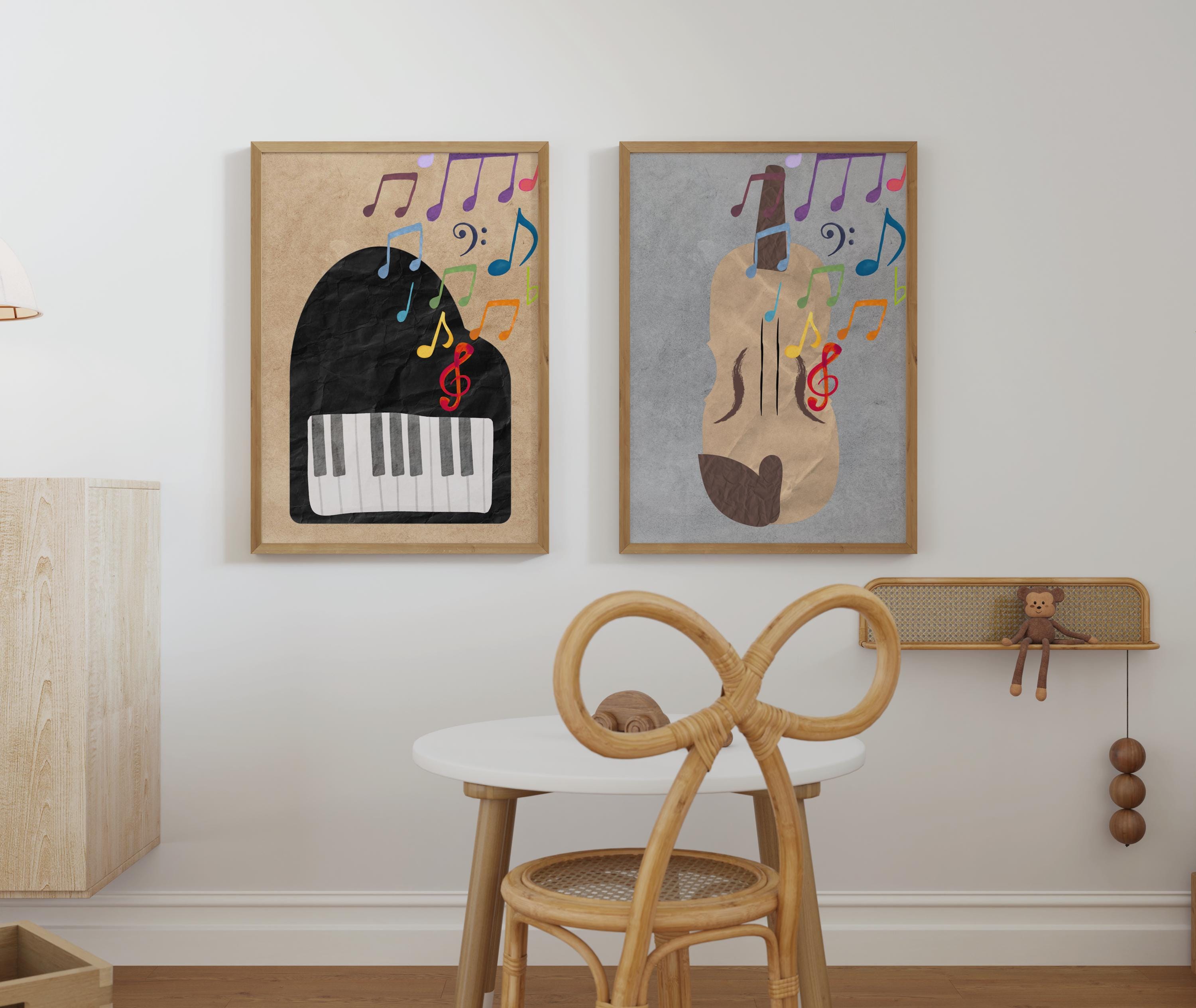 Piano Print,violin Printable Music Wall Art,music Posters,kids Room ...