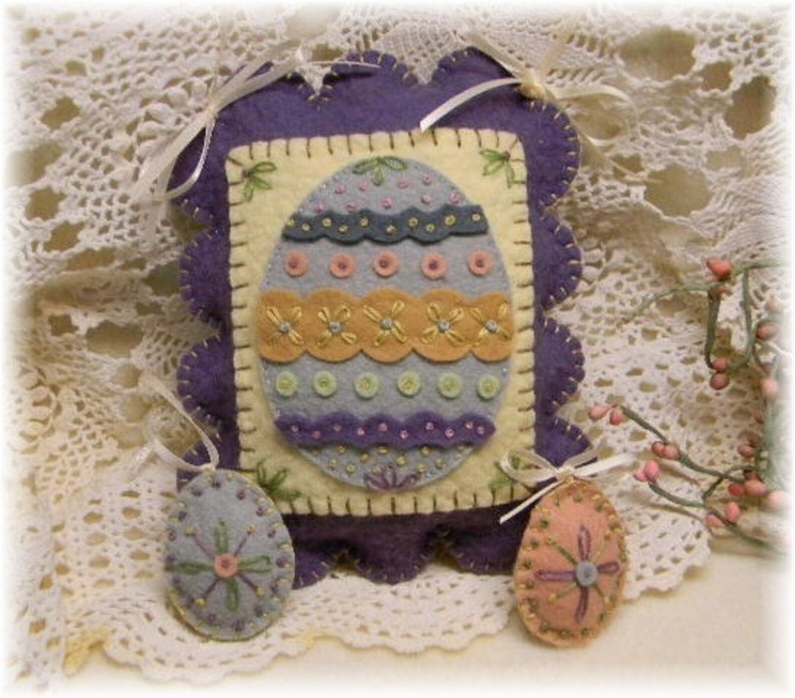 Elegant Eggseaster Penny Rug/candle Mat Table Runner Set | Etsy