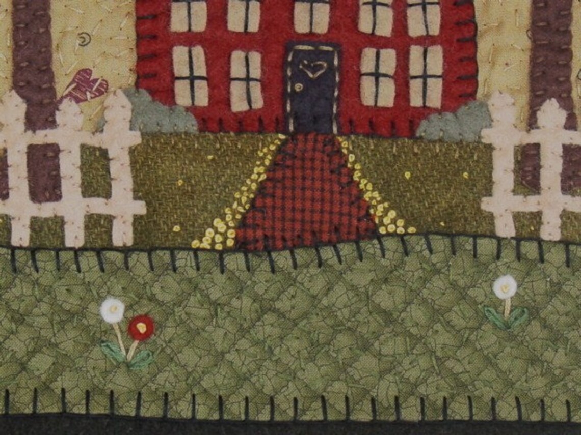 Home~primitive House Penny Rug Table Runner DIGITAL PATTERN - Etsy
