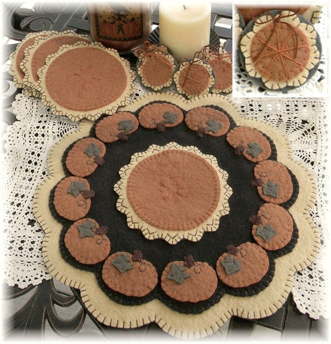 Easy as Pumpkin Pie Penny Rug/candle Mat Set DIGITAL PATTERN - Etsy