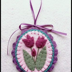 Happy Easter/spring Wool Applique Ornaments, Ornies DIGITAL DOWNLOAD ...