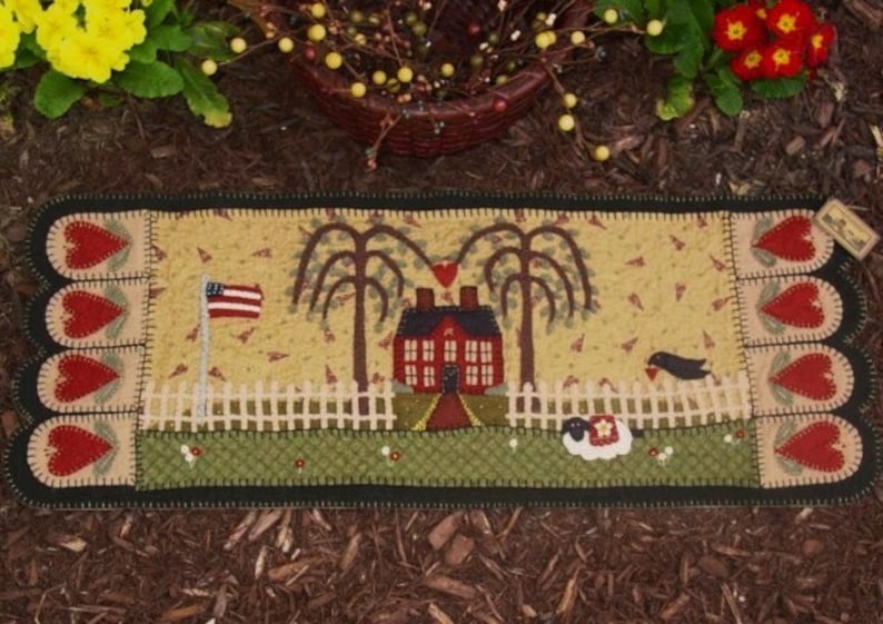 Homeprimitive House Penny Rug Table Runner DIGITAL PATTERN - Etsy