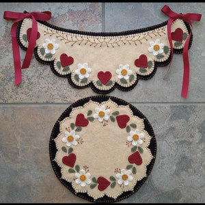 Daisy Chain~ Spring & Summer Penny Rug/candle Mat, Chair Swag and Mini ...