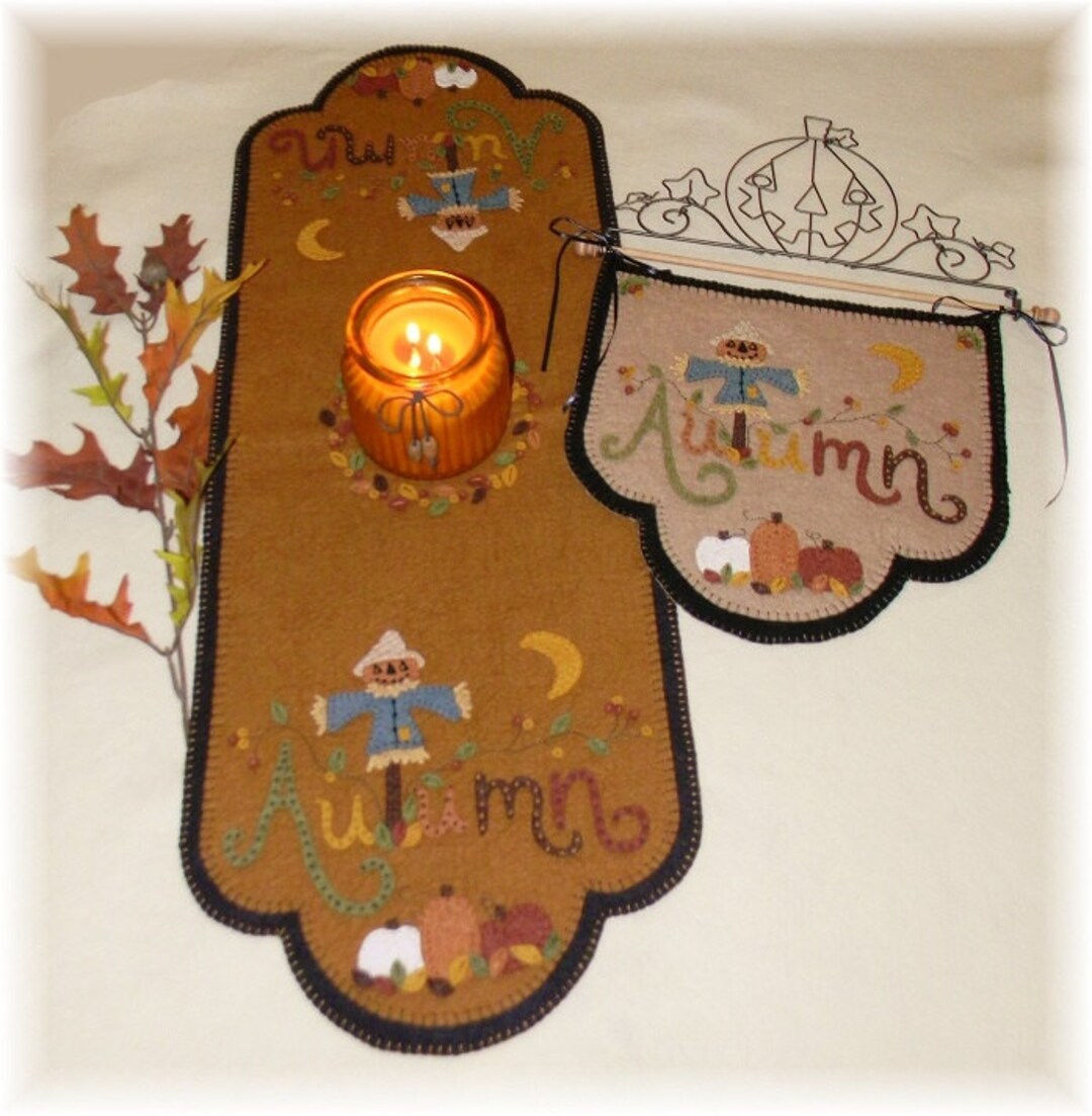 Scarecrow Jack Table Runner/candle Mat With Wallhanging MAILED PAPER ...