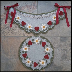 Daisy Chain~ Spring & Summer Penny Rug/candle Mat, Chair Swag and Mini ...