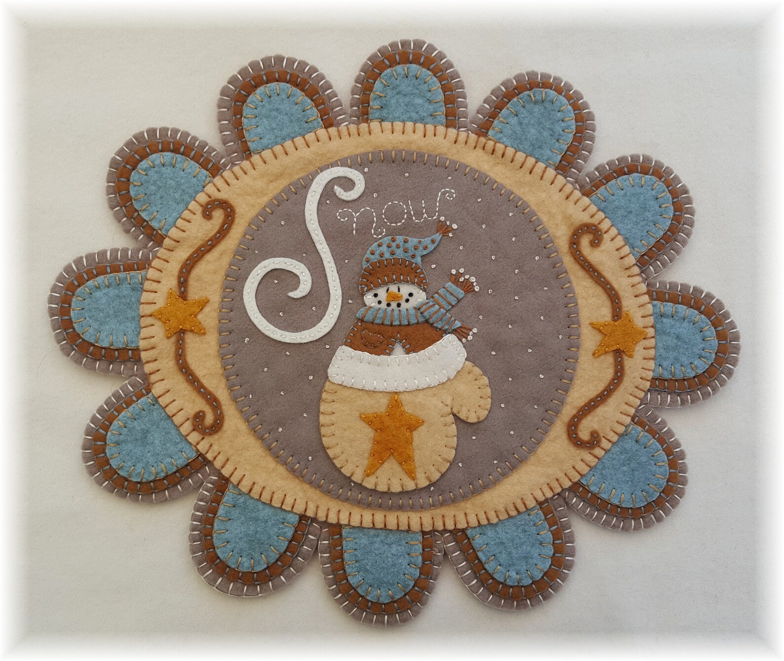 Warm Woolen Mittensnowman Penny Rug Table Mat DIGITAL PATTERN - Etsy