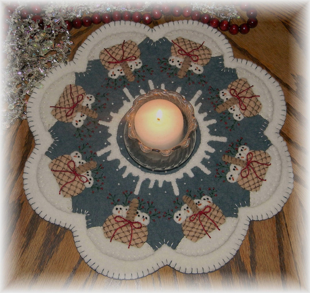 Snow Babies~snowman Penny Rug/candle Mat With Ornies MAILED PAPER ...