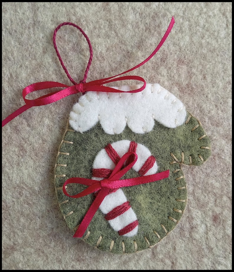 Mini Mittens/wool Applique Christmas Ornaments, Ornies /winter DIGITAL ...