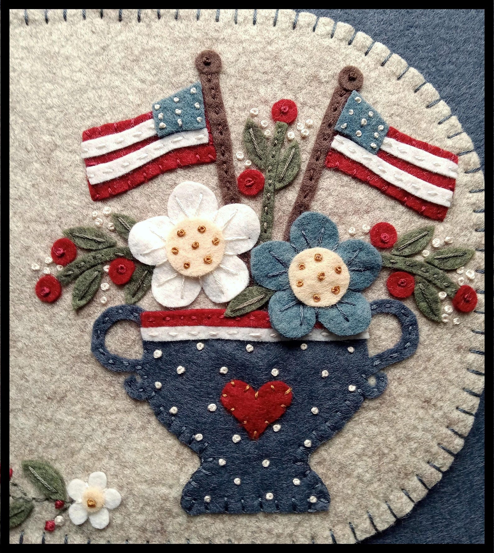 America the Beautiful~patriotic Mug Rug/mini Candle Mat DIGITAL PATTERN ...