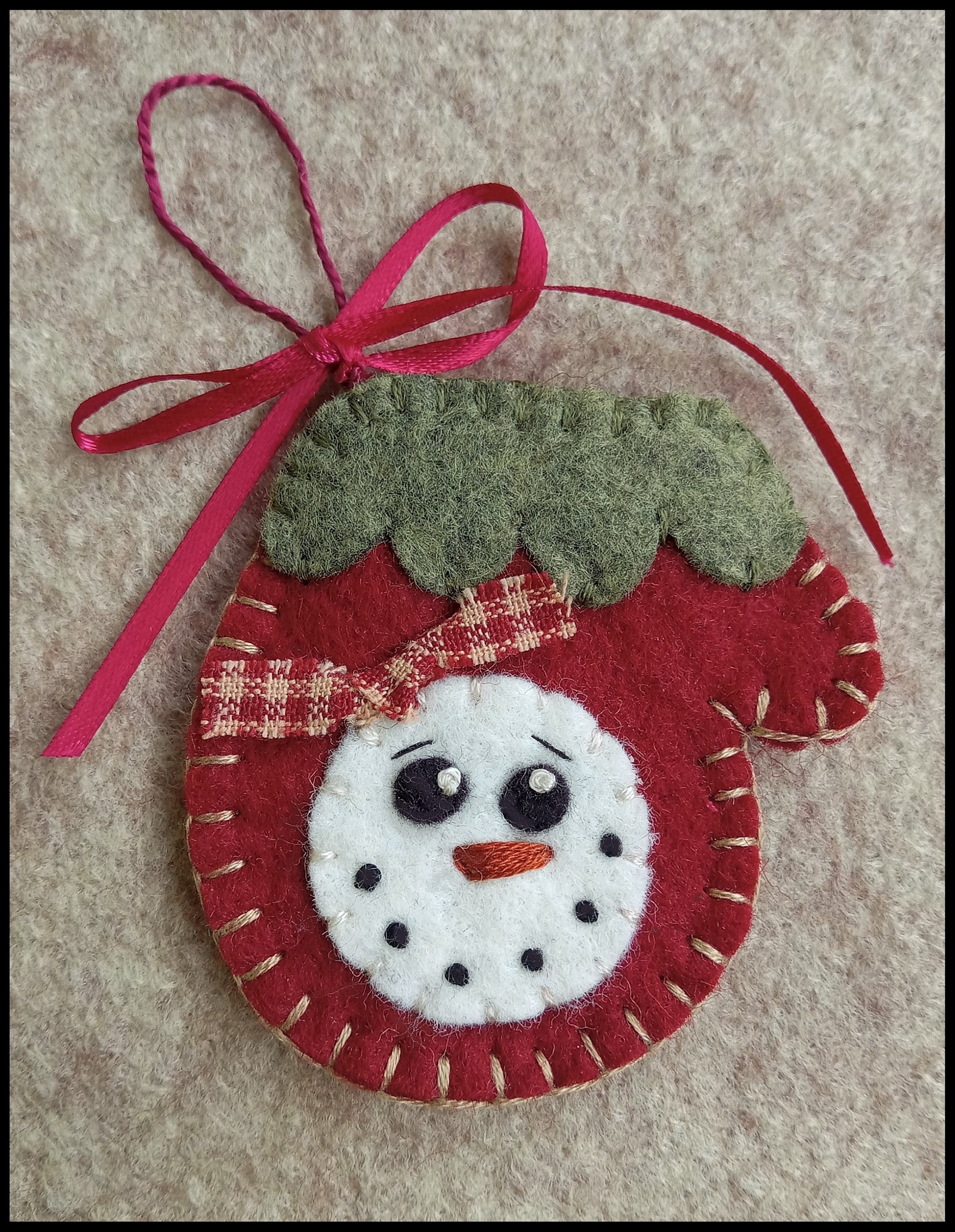 Mini Mittens/wool Applique Christmas Ornaments, Ornies /winter MAILED ...