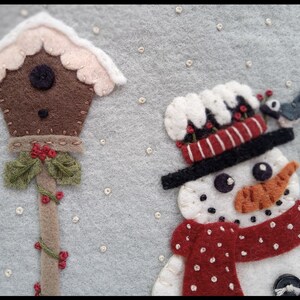 Winter Wonderland~christmas/winter Snowman~ Penny Rug/wool Applique ...