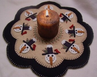 Santa's Cocoa Snowman Penny Rug Candle Mat DIGITAL PATTERN | Etsy