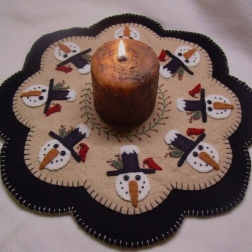 Santa's Cocoa Snowman Penny Rug Candle Mat DIGITAL PATTERN - Etsy