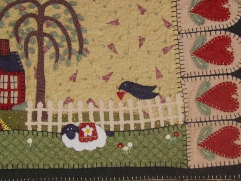 Home~primitive House Penny Rug Table Runner DIGITAL PATTERN - Etsy