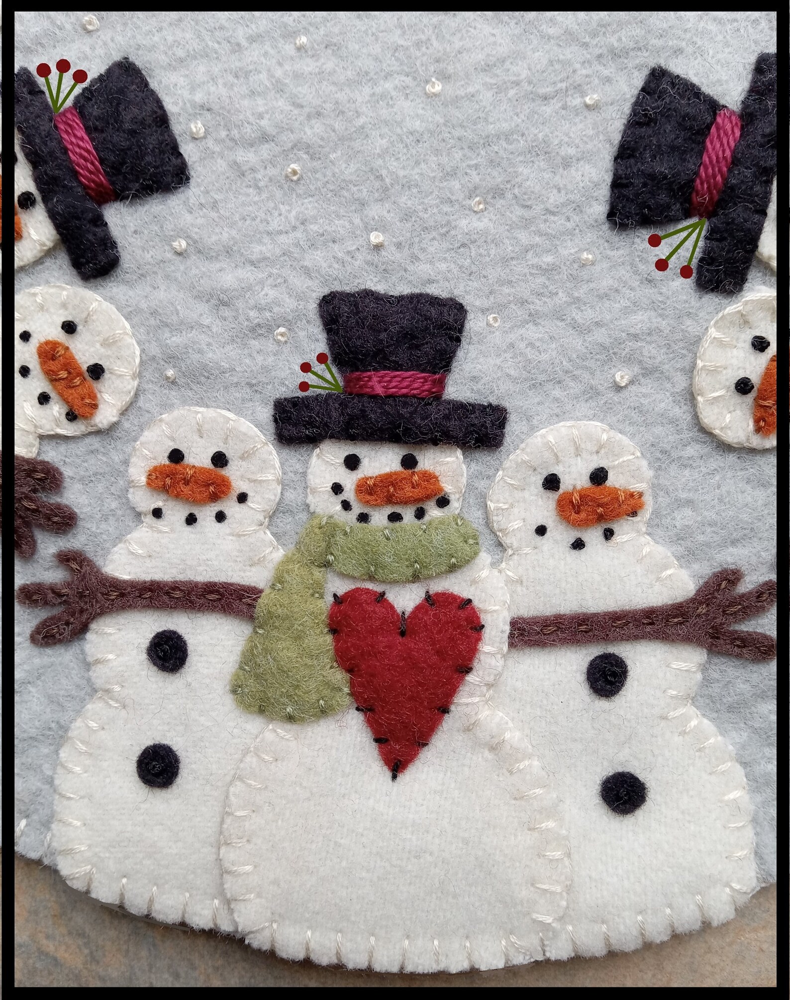 A Circle of Friendschristmas Snowmen Penny Rug Table/wall Mat - Etsy