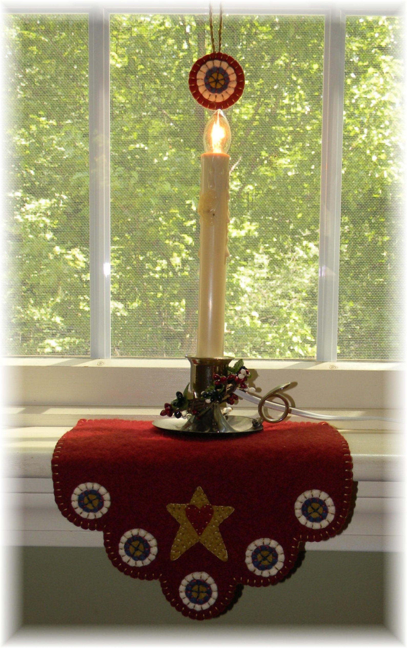 America Patriotic Windowsill Mat Garland & Shade Pull/ornie | Etsy