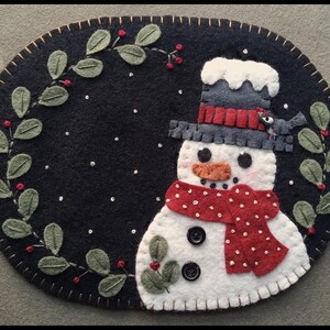 Let It Snow!~snowman Mini Candle Mat/mug Rug DIGITAL PATTERN - Etsy