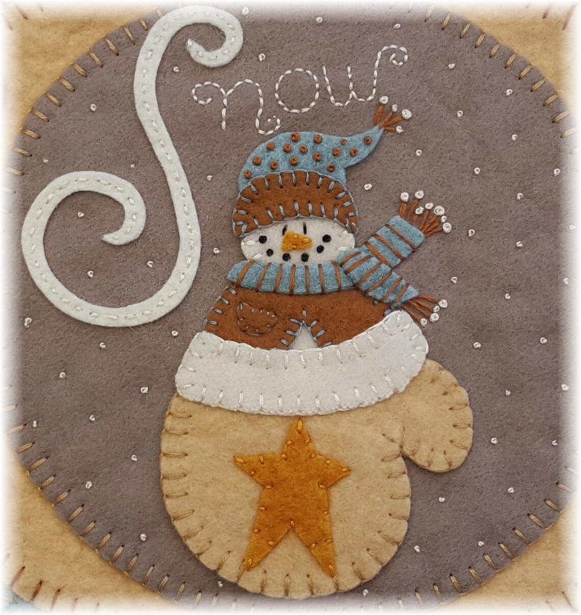 Warm Woolen Mittensnowman Penny Rug Table Mat DIGITAL PATTERN - Etsy