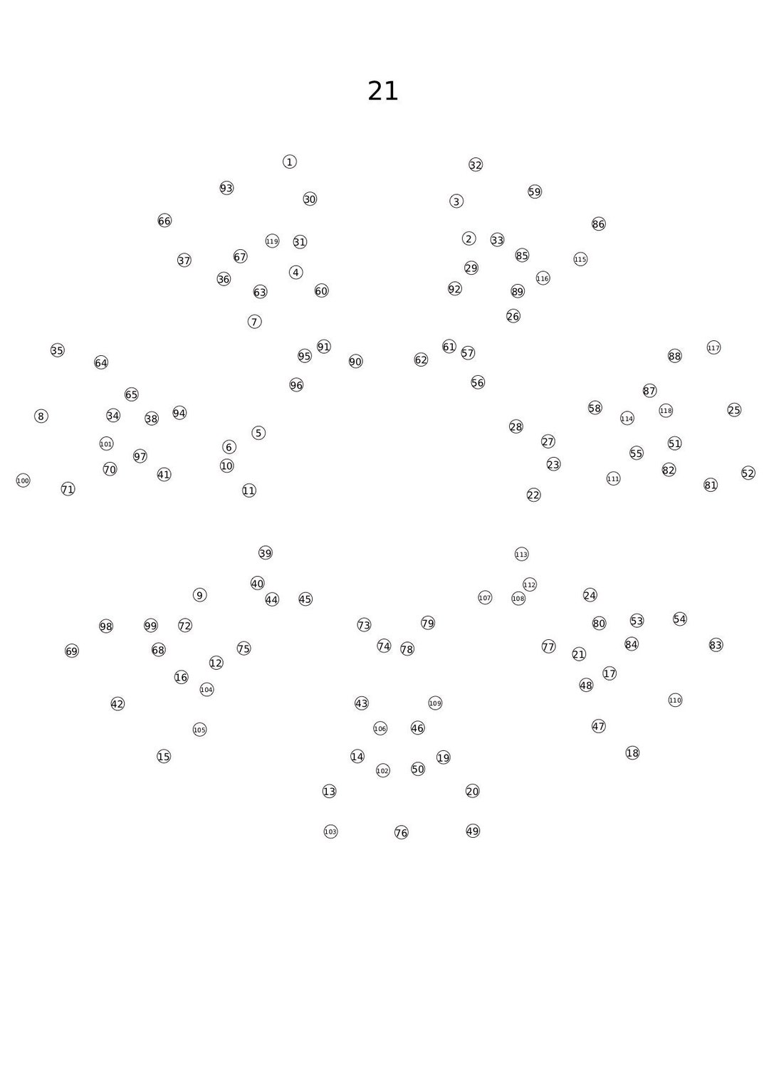 21 Pointed Star Connect the Dots - Etsy