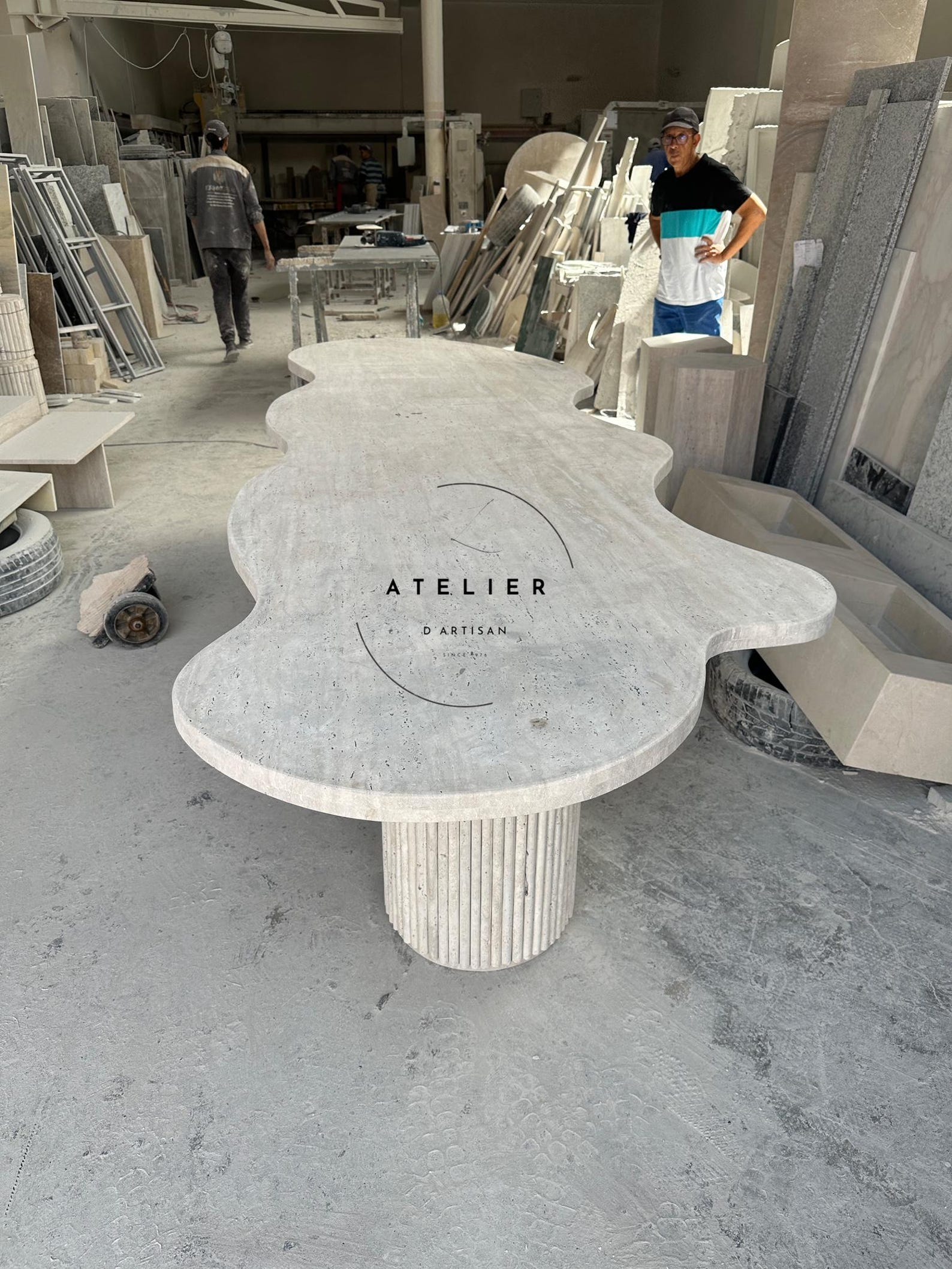 Travertine Dining Table, Oval Travertine Table, Irregular Shaped ...