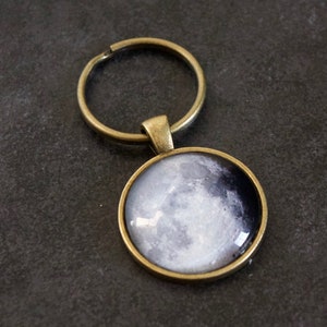 Bronze Moon Phase Keychain Moon Phase Keyring Glass Dome - Etsy