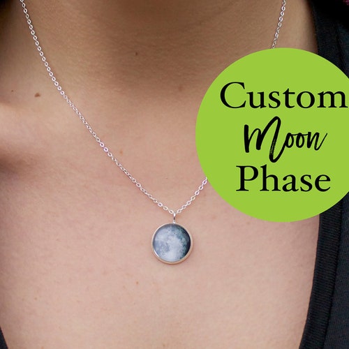 Custom Moon Phase Necklace Custom Birth Moon Personalised - Etsy