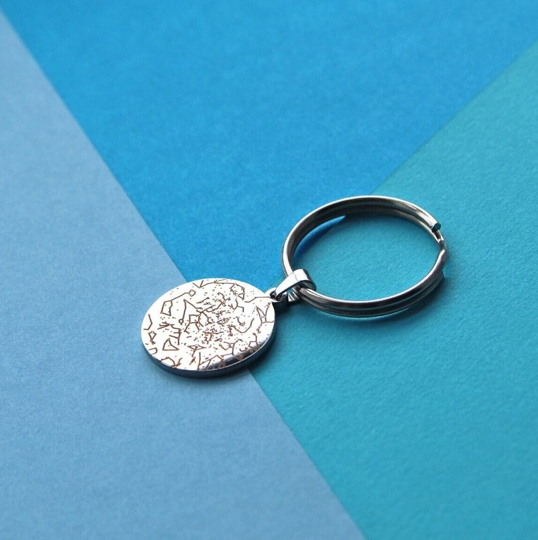 Custom Star Map Keychain Custom Star Chart Keyring for Him Custom ...