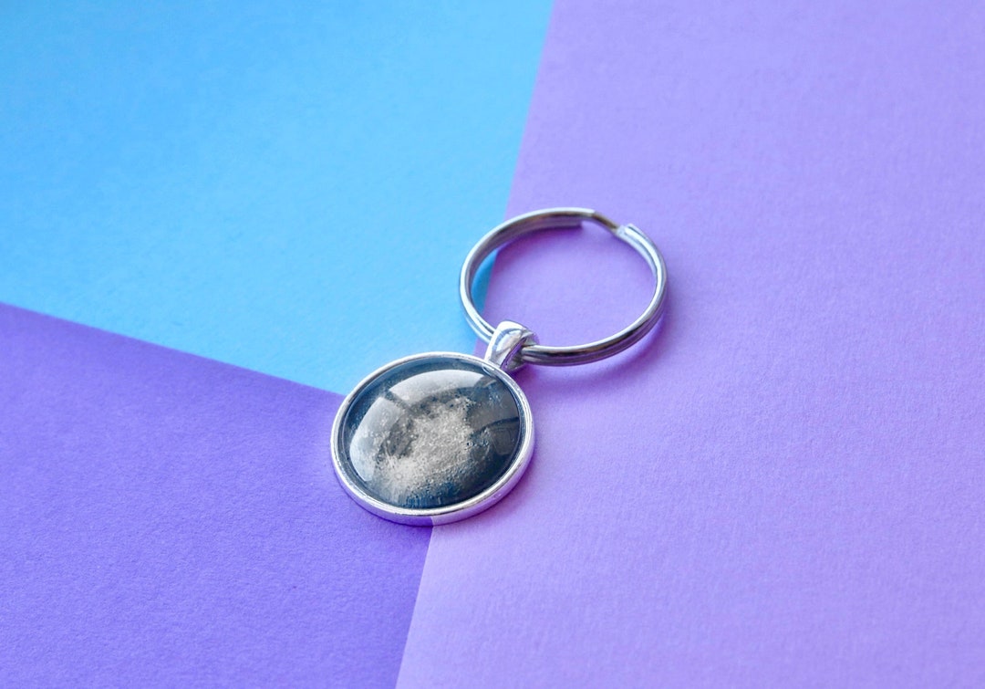 Custom Moon Phase Keychain, Custom Birth Moon Keyring, Personalised Key ...
