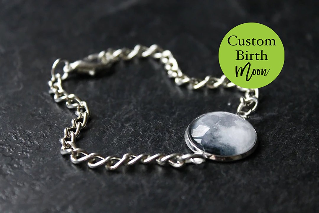 Custom Moon Phase Bracelet Personalised Birth Moon Bracelet ...