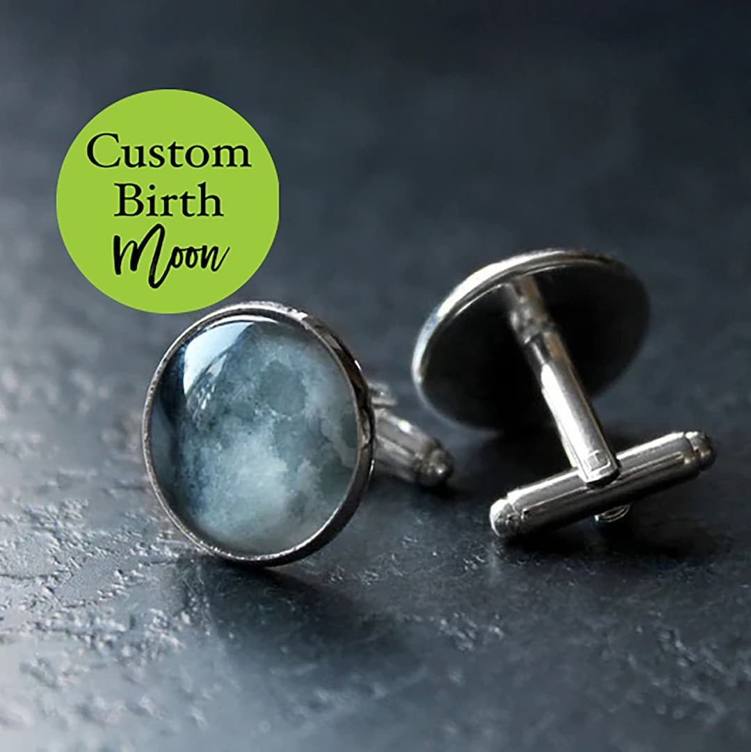 Custom Moon Cufflinks Personalised Moon Phase Cuff Links - Etsy